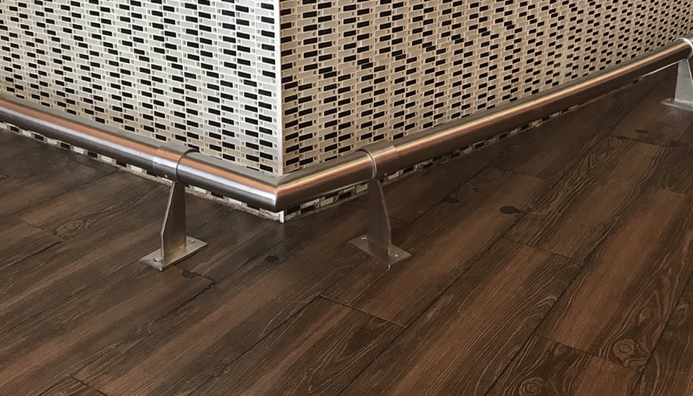 Custom Bar Foot Rails, Food Shields, Sneeze Guards | ESP Metal Products ...
