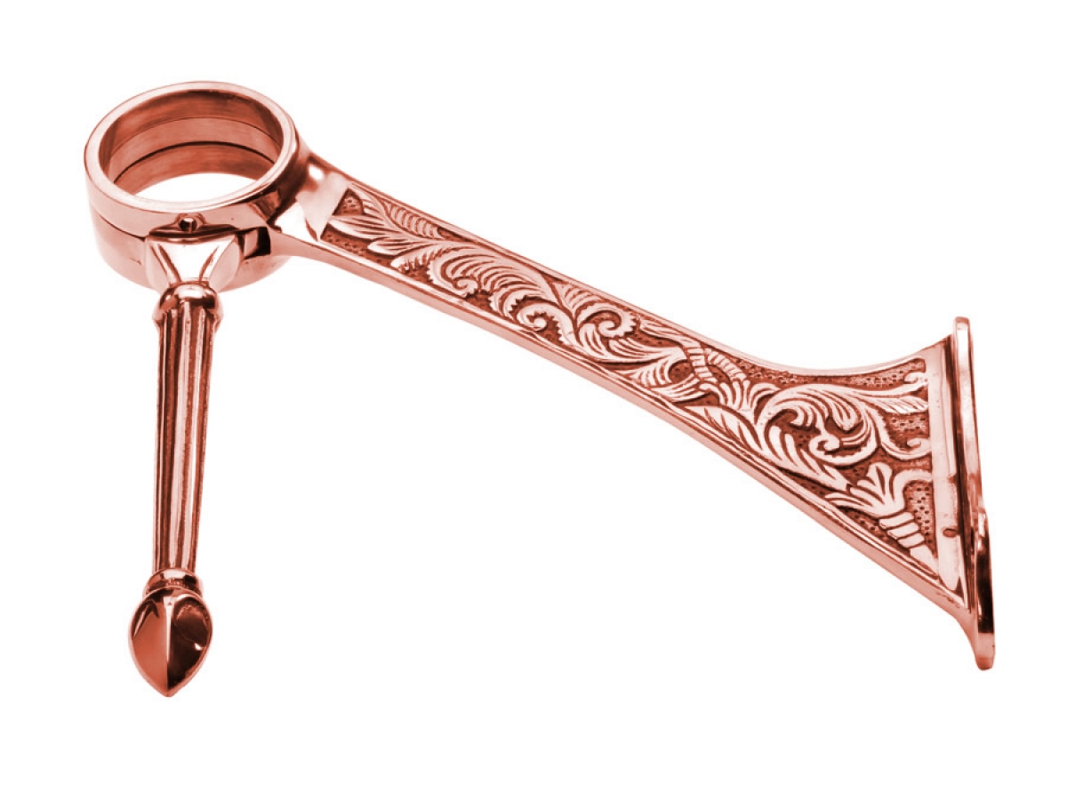 Model 108 Polished Copper Victorian Swing Leg Bar Foot Rail Bracket ...
