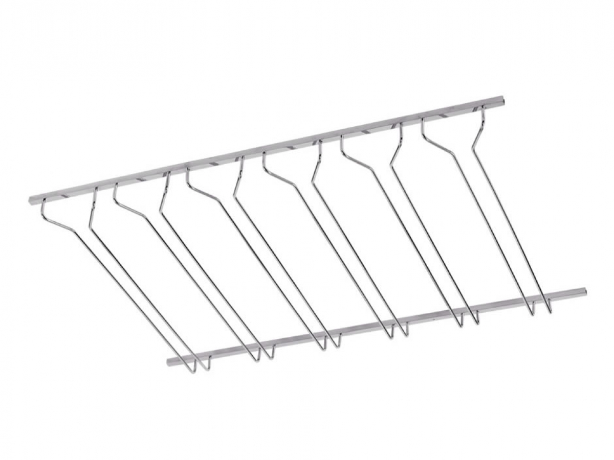 Model CMGR-3 Satin Stainless Steel Channel Mounted Bar Glass Rack 3 ...