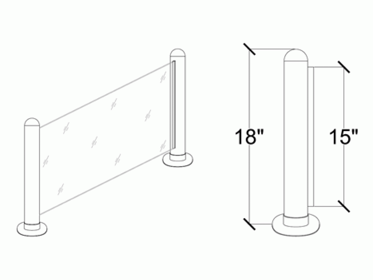 Model P222 Polished Brass Round Partition Posts | ESP Metal Products ...