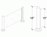 Model P222 Polished Brass Round Partition Posts | ESP Metal Products ...
