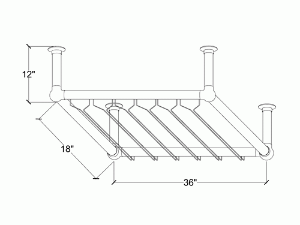 Model OHGR-3 Satin Stainless Steel Overhead Bar Glass Rack | ESP Metal ...