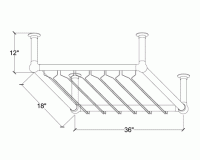Model OHGR-3 Satin Stainless Steel Overhead Bar Glass Rack | ESP Metal ...