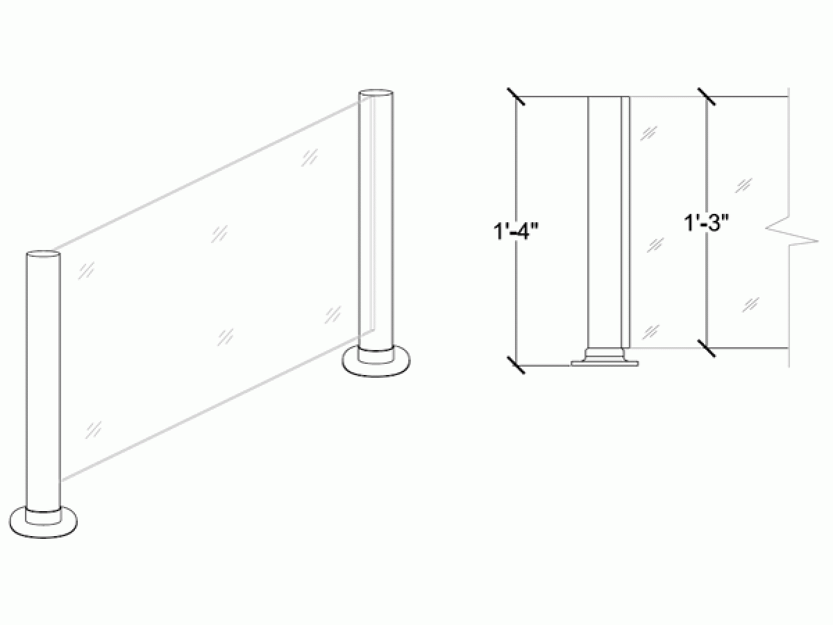 Model P223 Polished Brass Flat-Top Partition Post | ESP Metal Products ...