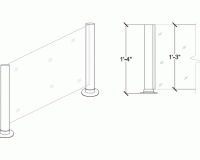 Model P223 Satin Stainless Steel Flat-Top Partition Post | ESP Metal ...
