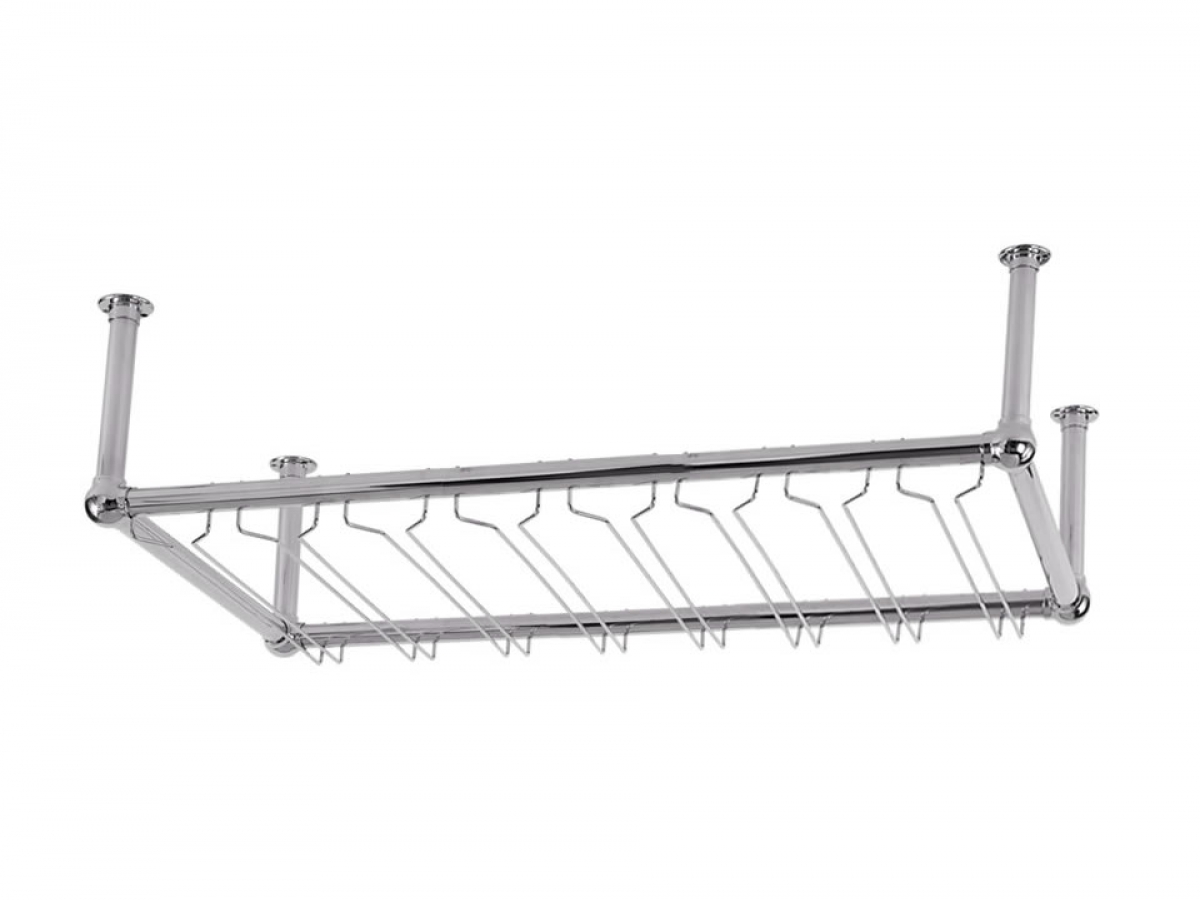 Model OHGR-4 Satin Stainless Steel Overhead Bar Glass Rack | ESP Metal ...