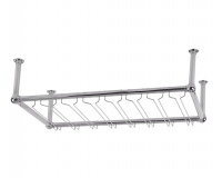 Model OHGR-4 Satin Stainless Steel Overhead Bar Glass Rack | ESP Metal ...
