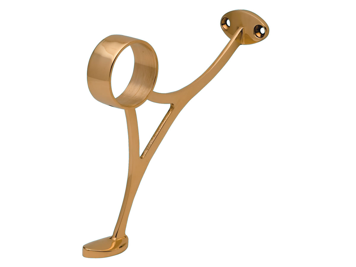 Model 101 Polished Brass Combination Floor Bracket | ESP Metal Products ...