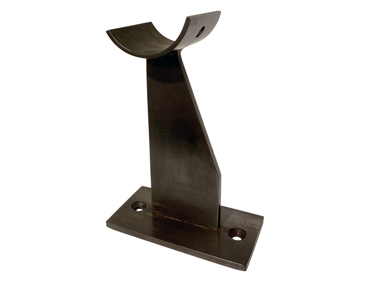 Model 104 Blackened Stainless Steel Floor Mounted Foot Rail Bracket ...