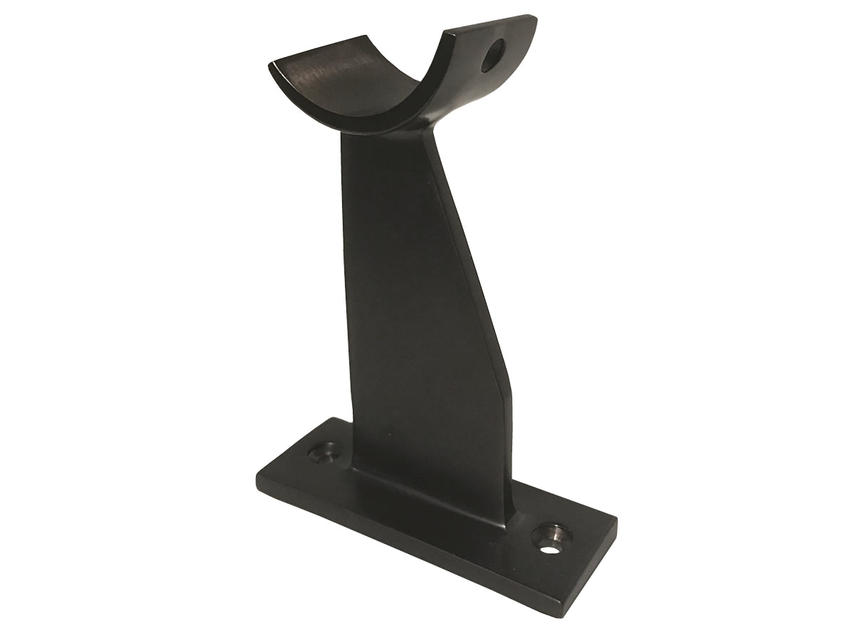 Model 104 Oil Rubbed Bronze Floor Mounted Foot Rail Bracket | ESP Metal ...
