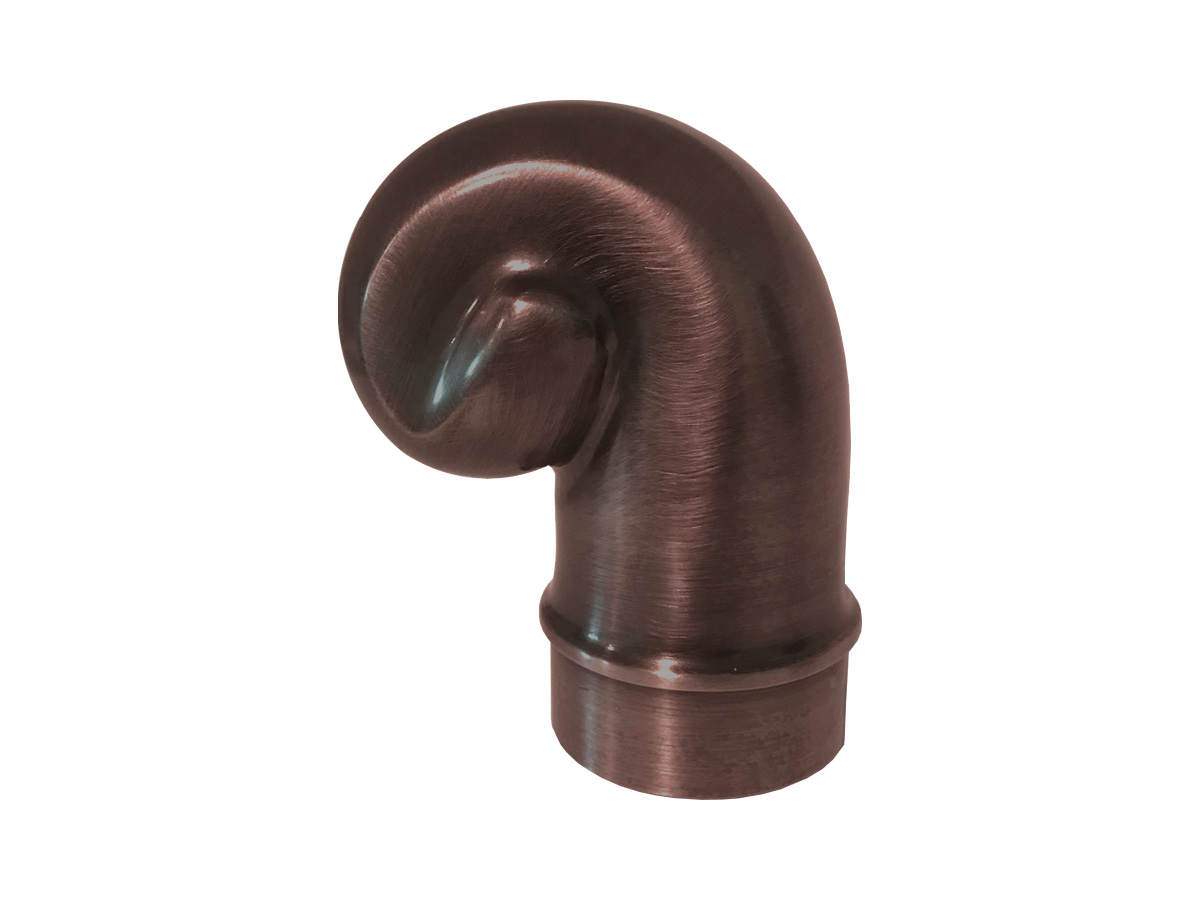 Model 717 Antique Bronze End Scroll End Cap | ESP Metal Products & Crafts