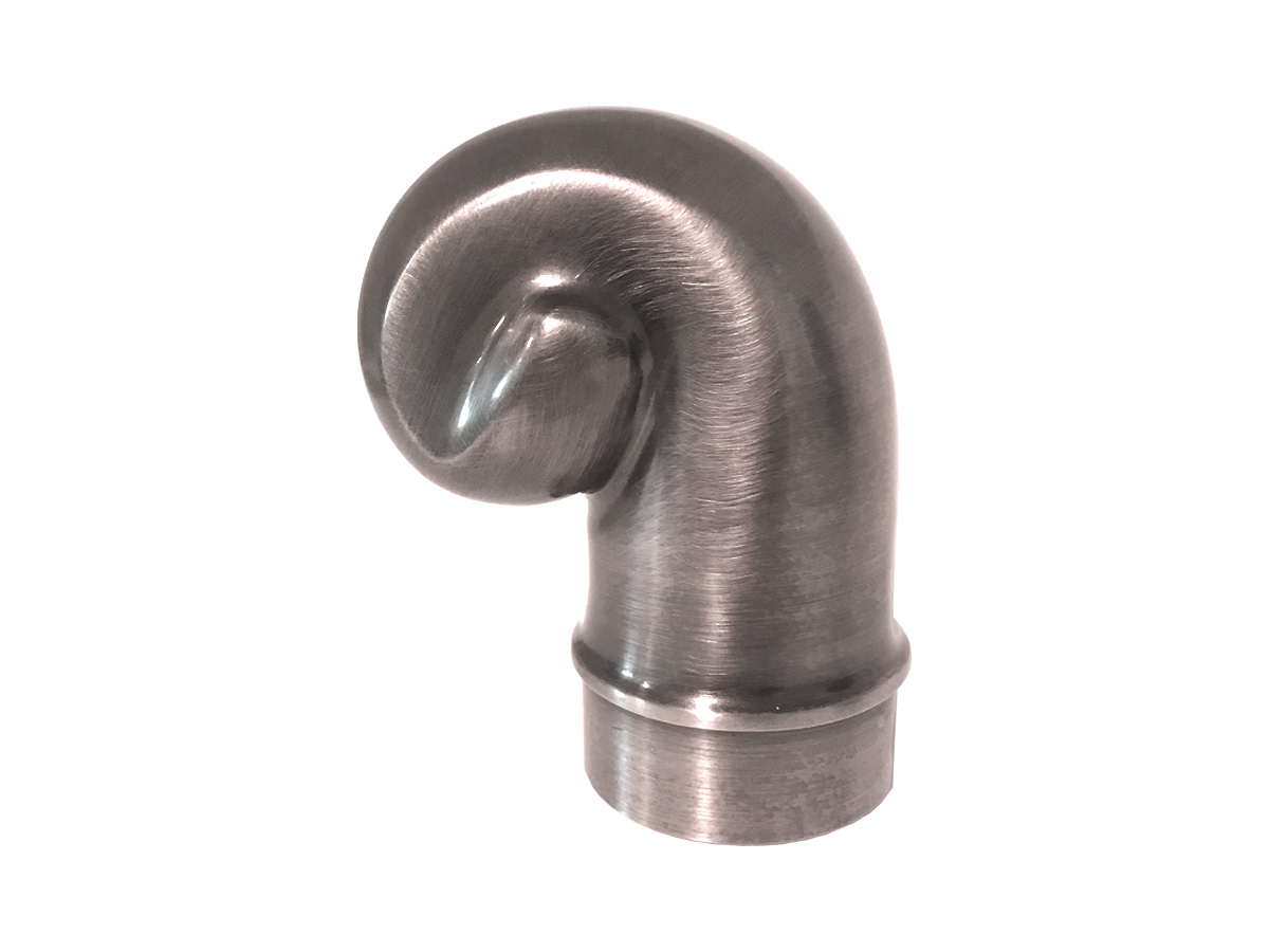 Model 717 Antique Nickel End Scroll End Cap | ESP Metal Products & Crafts