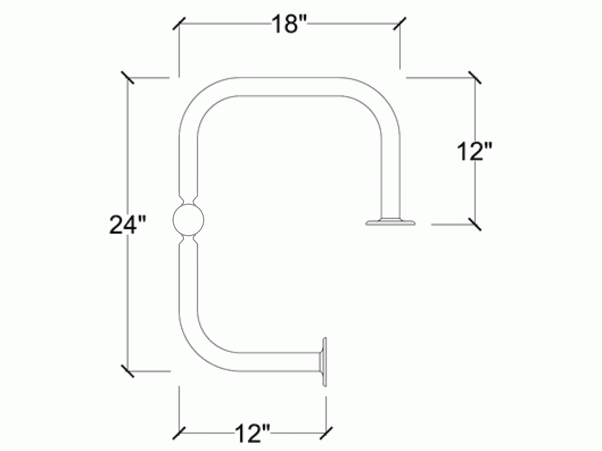 Model W948 Polished Copper Ball In Center Service Bar Rail | ESP Metal ...