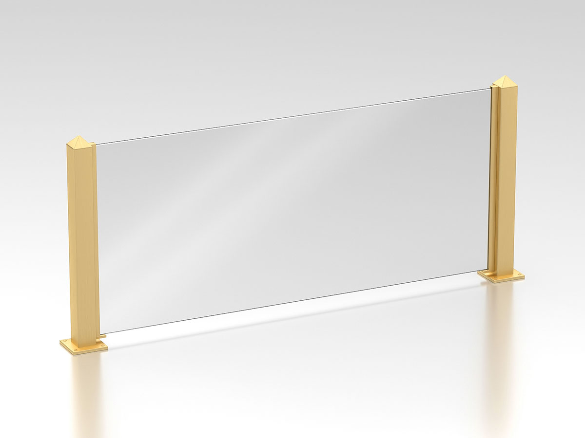 Model P224 Polished Brass Ball-Top Partition Posts | ESP Metal Products ...