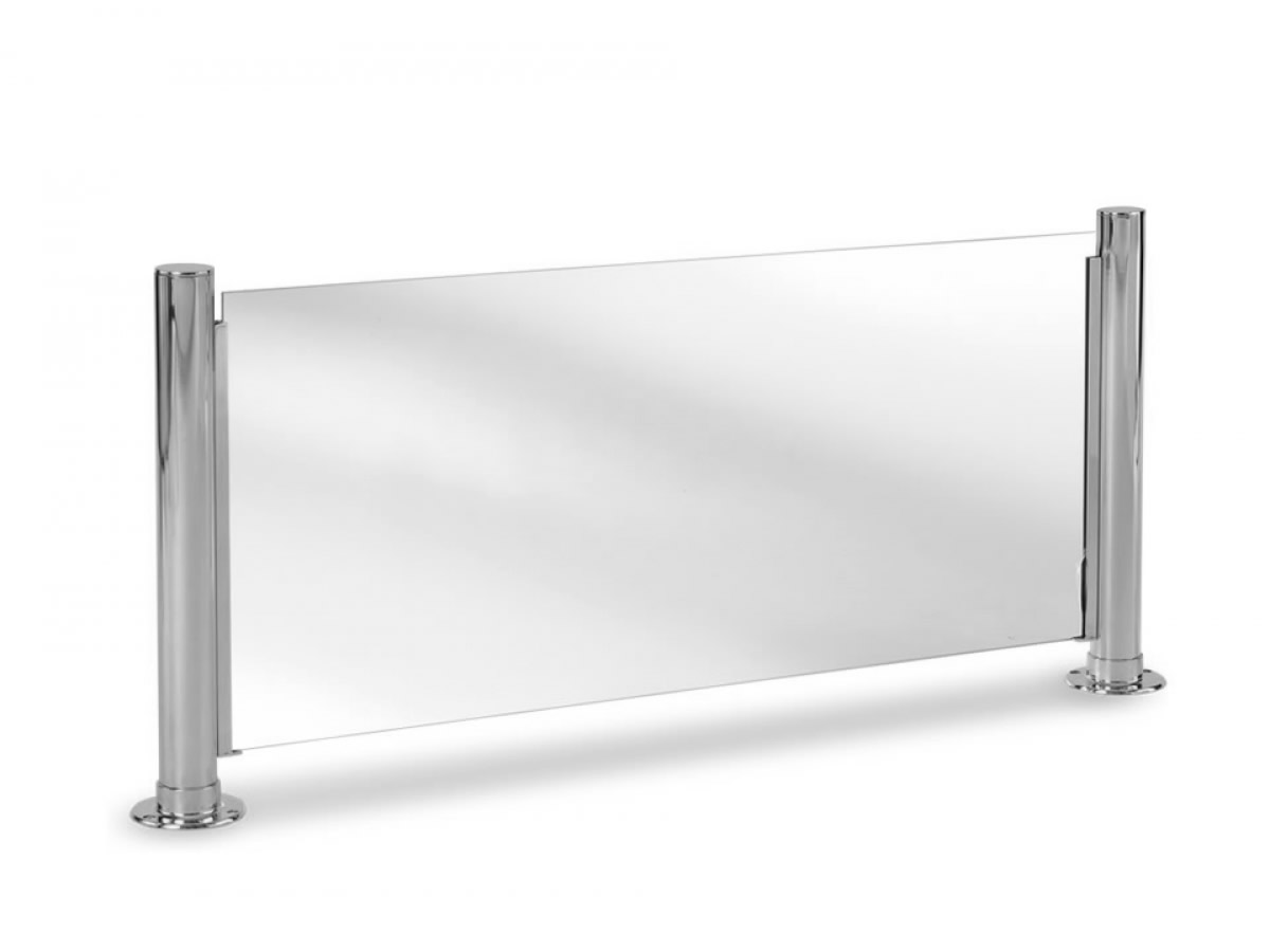 Model P223 Polished Stainless Steel Flat-Top Partition Post | ESP Metal ...