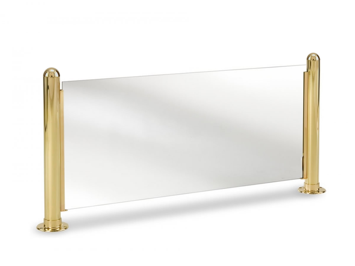Model P222 Polished Brass Round Partition Posts | ESP Metal Products ...