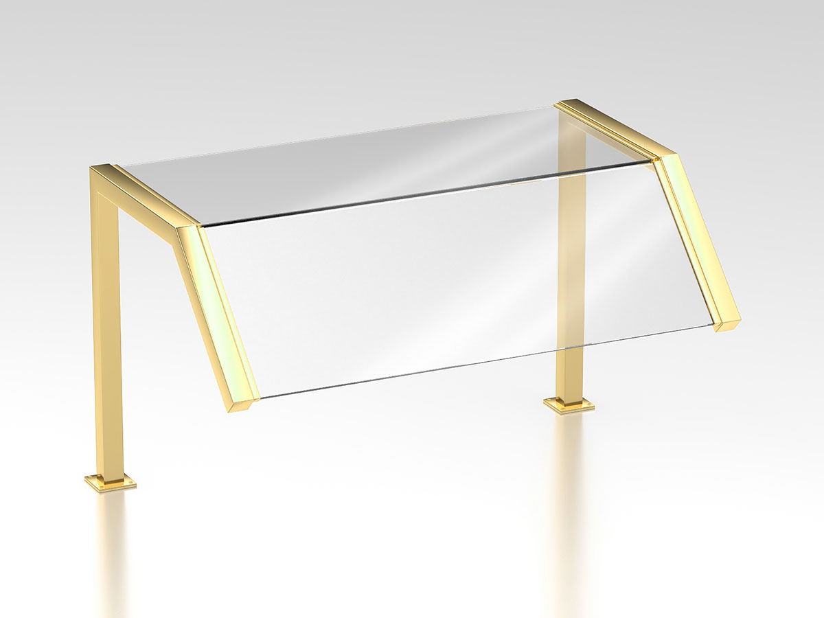 Model S204B Polished Brass Square Self-Service Food Shield Posts | ESP ...