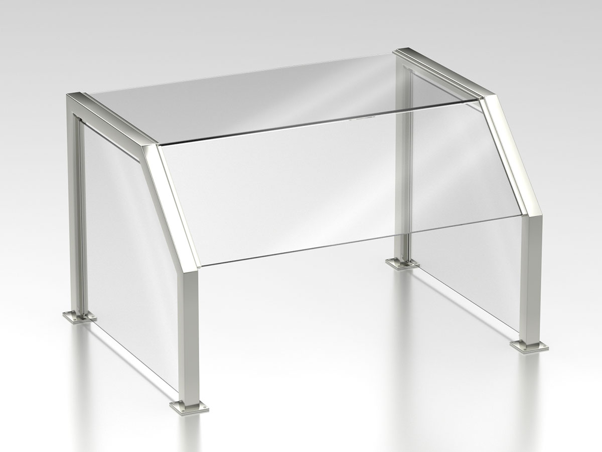 Model S204C Polished Stainless Steel Square Self-Service Food Shield ...