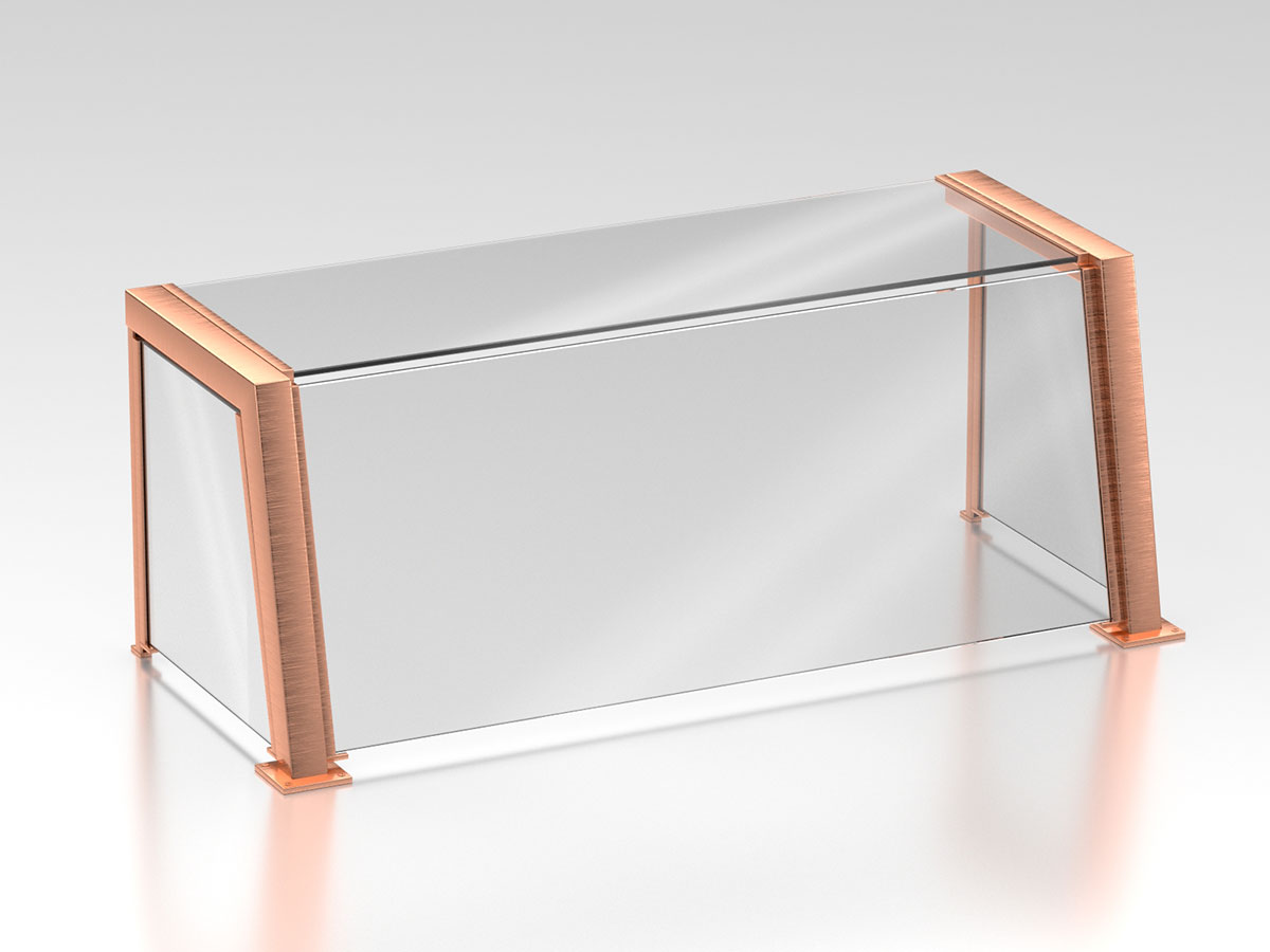 Model S211A Satin Copper Staff-Service Food Shield Posts | ESP Metal ...