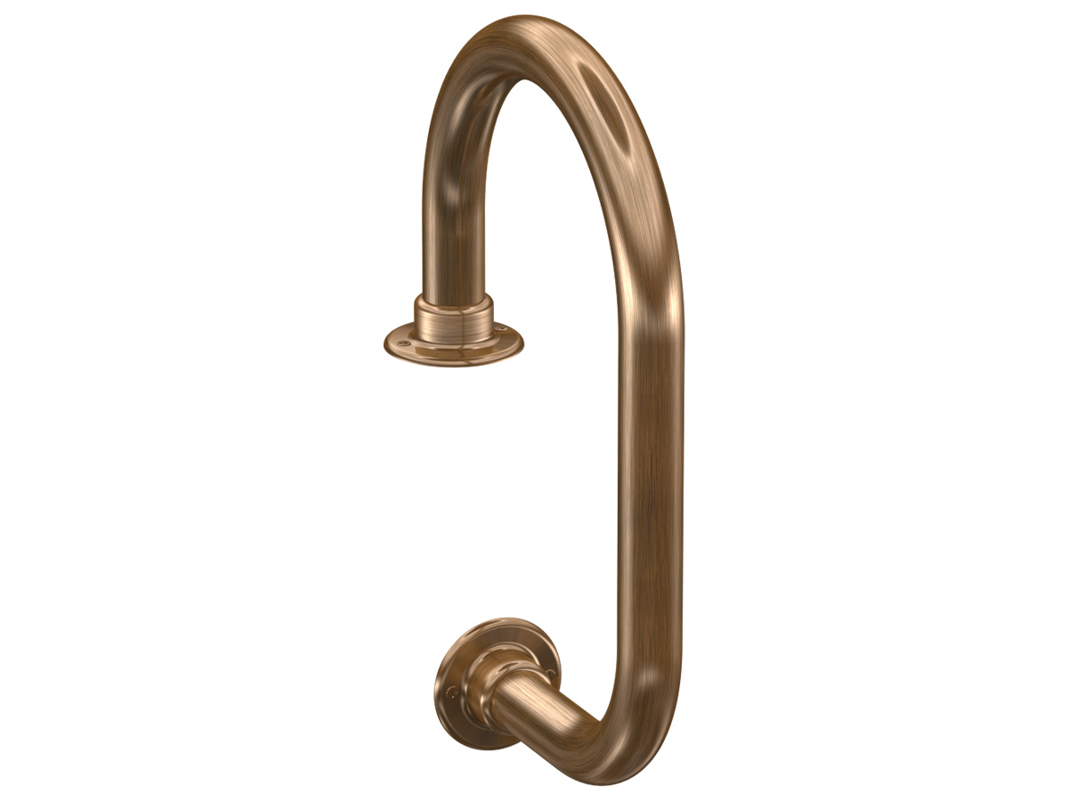 Model W901 Antique Brass Service Bar Rail | ESP Metal Products & Crafts