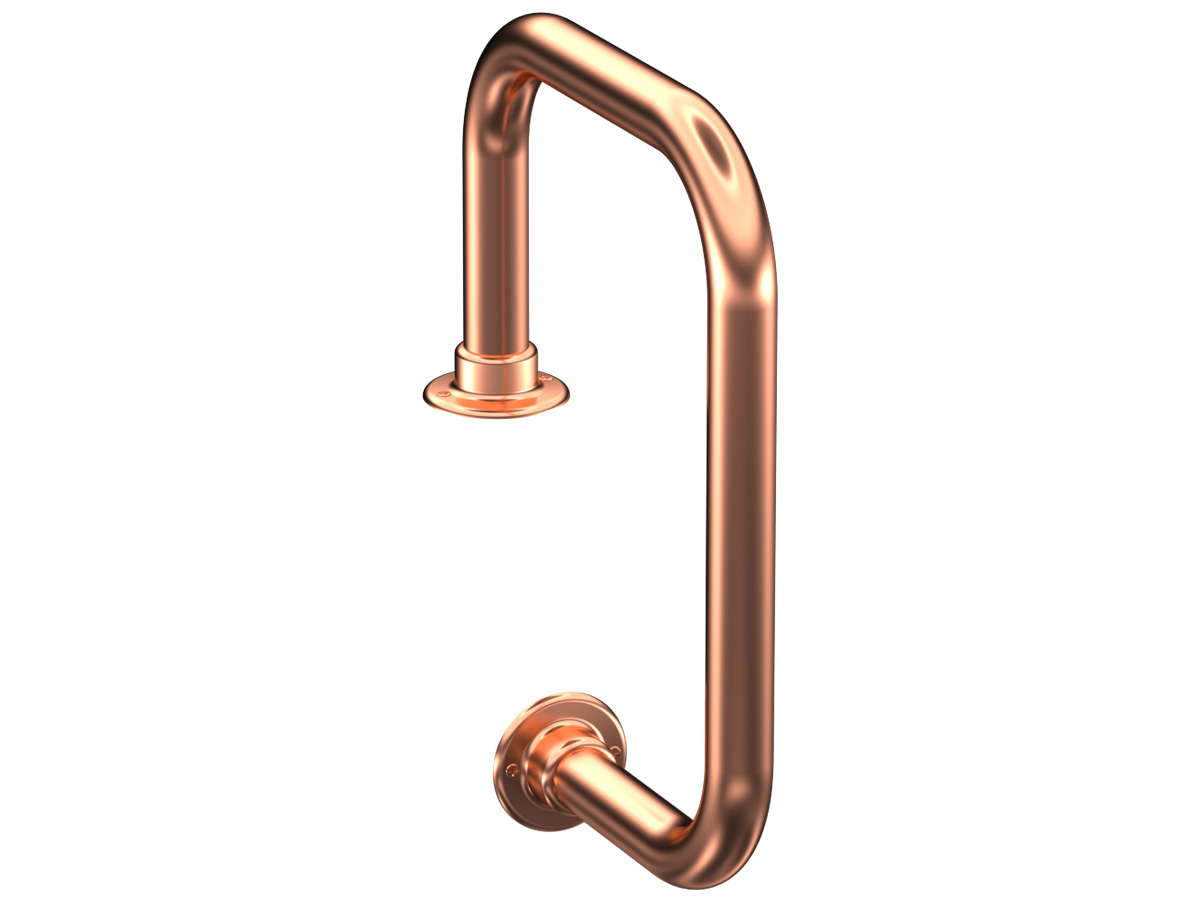 Model W905 Polished Copper Service Bar Rail | ESP Metal Products & Crafts